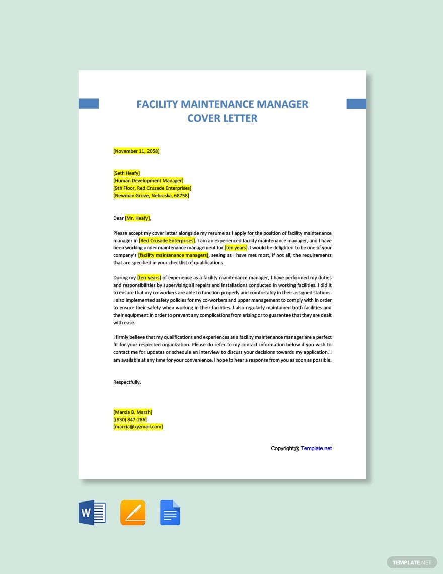 Annual Maintenance Contract Letter In Google Docs Pages Word Outlook