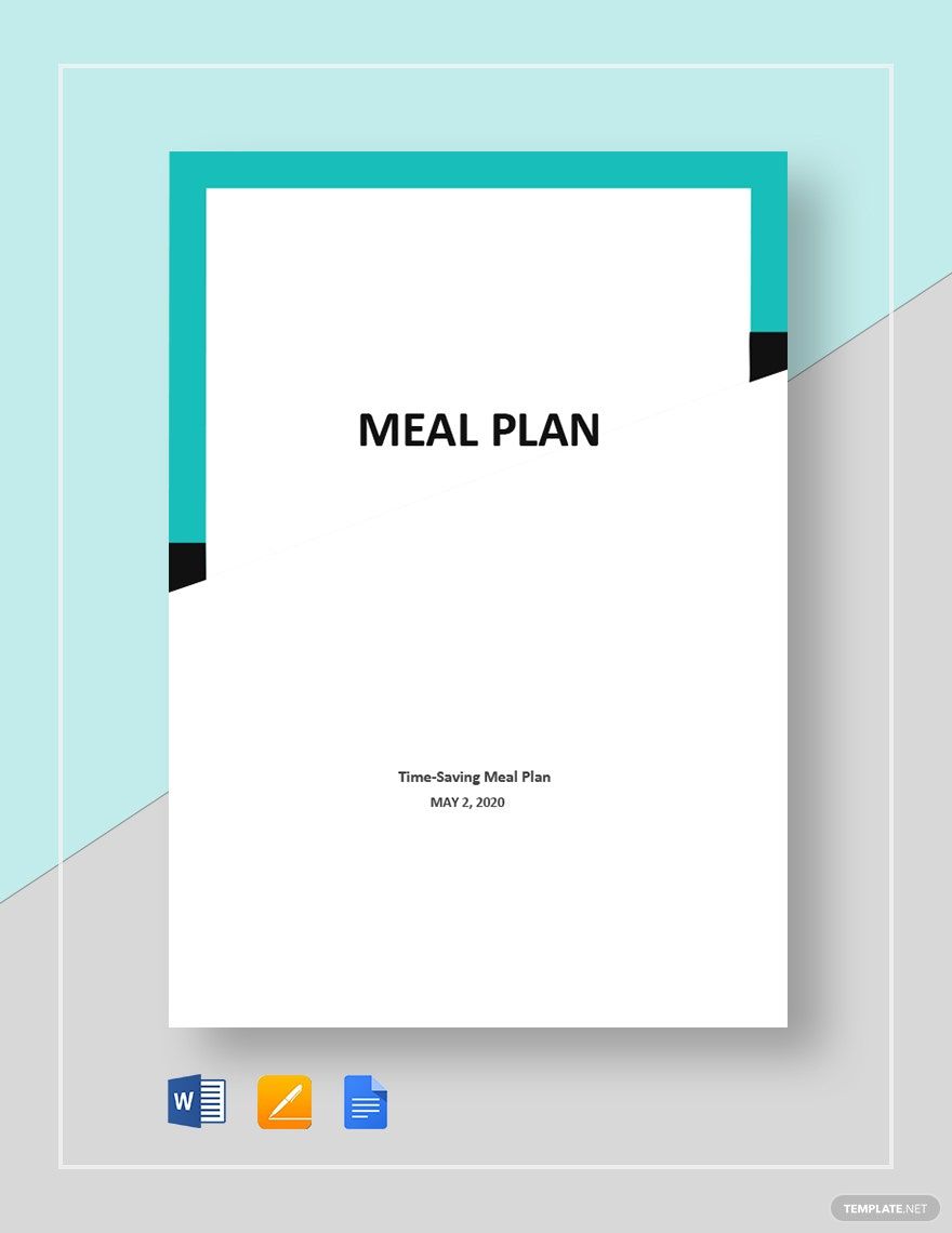 FREE Meal Plan Google Docs Template Download Template