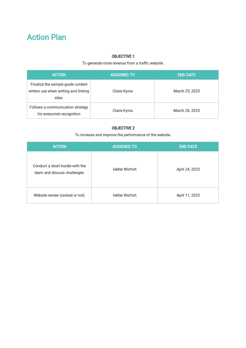 Detailed Work Plan Template [Free PDF] - Word | Apple Pages | Google Docs