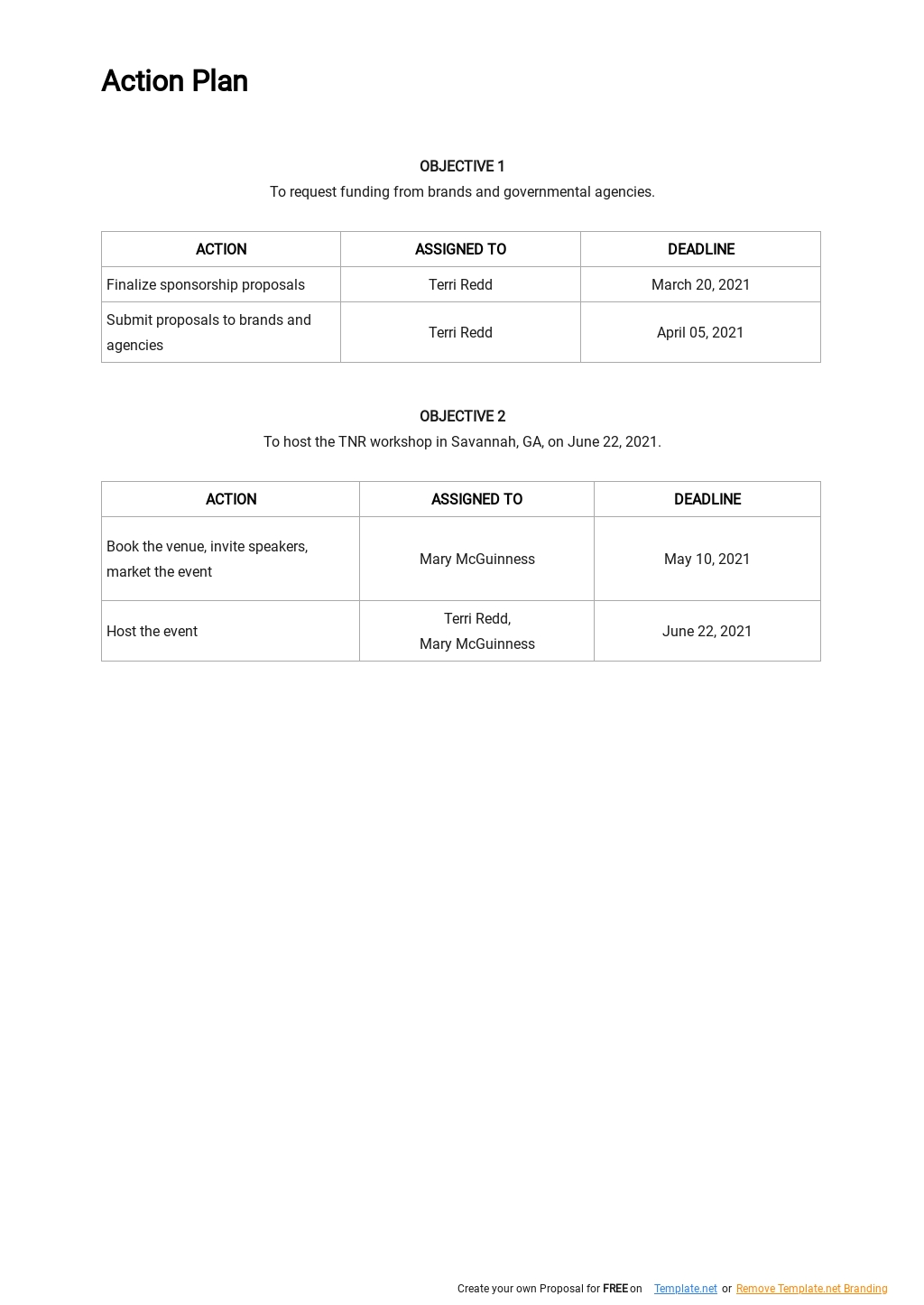 Basic Work Plan Template in Google Docs, Word, Apple Pages, PDF ...