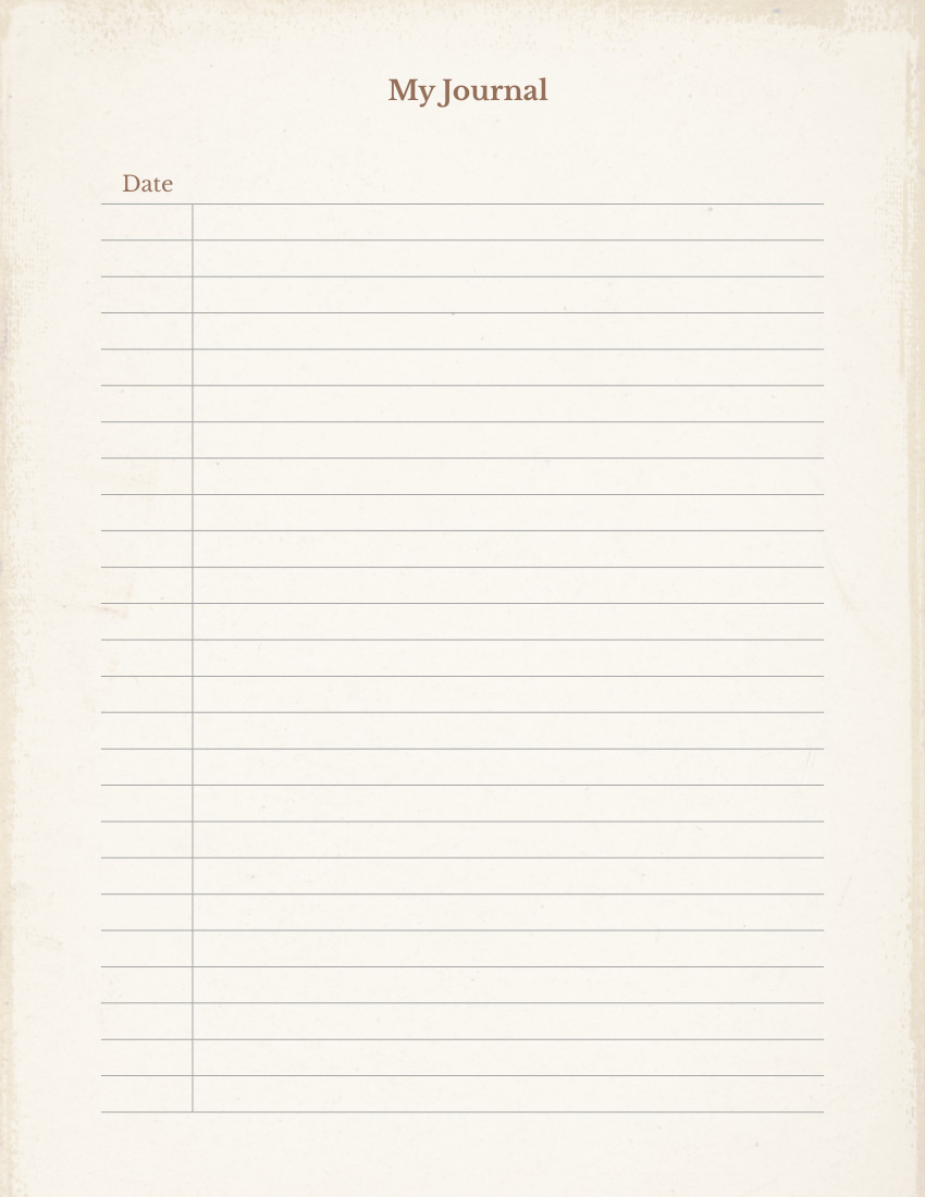 Free Lined Journal Paper Template To Edit Online