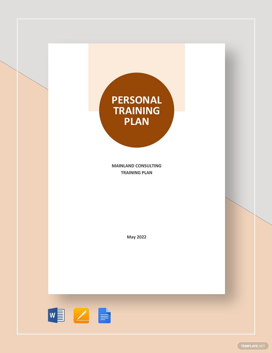 Personal Training Plan Template Google Docs Word Apple Pages 