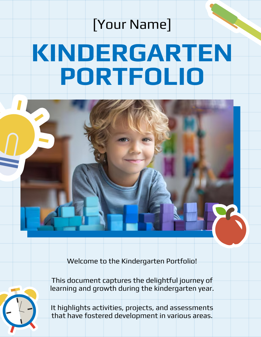 Kindergarten Portfolio Template - Edit Online & Download Example | Template.net