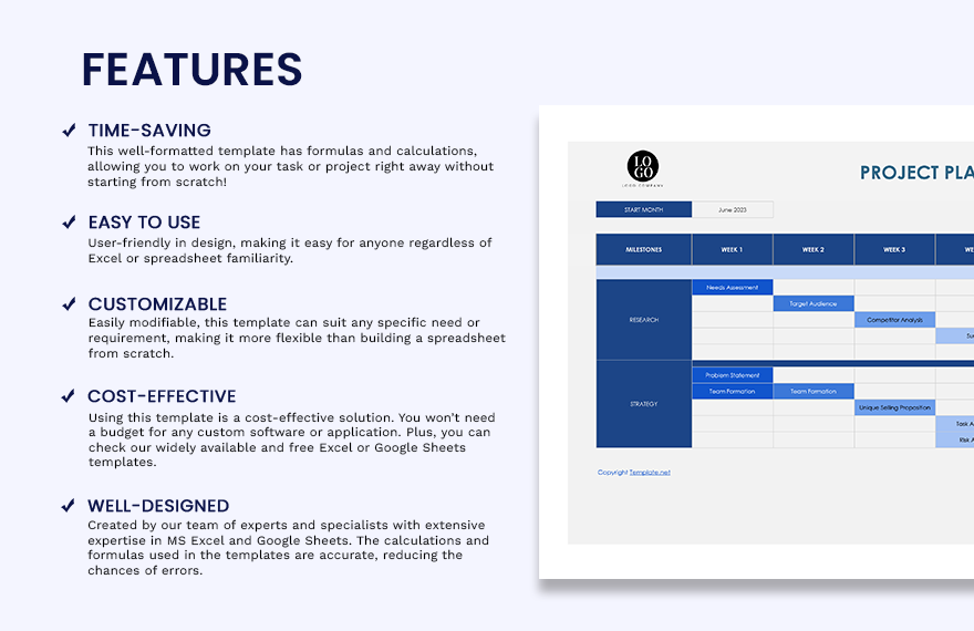 Project Plan Roadmap Template - Google Docs, Google Sheets, Google ...