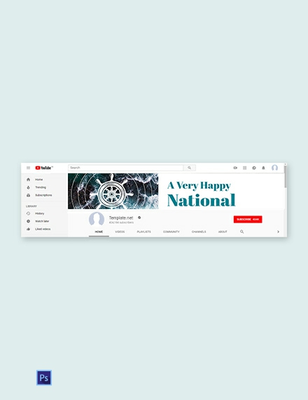 Free National Maritime Day YouTube Channel Cover