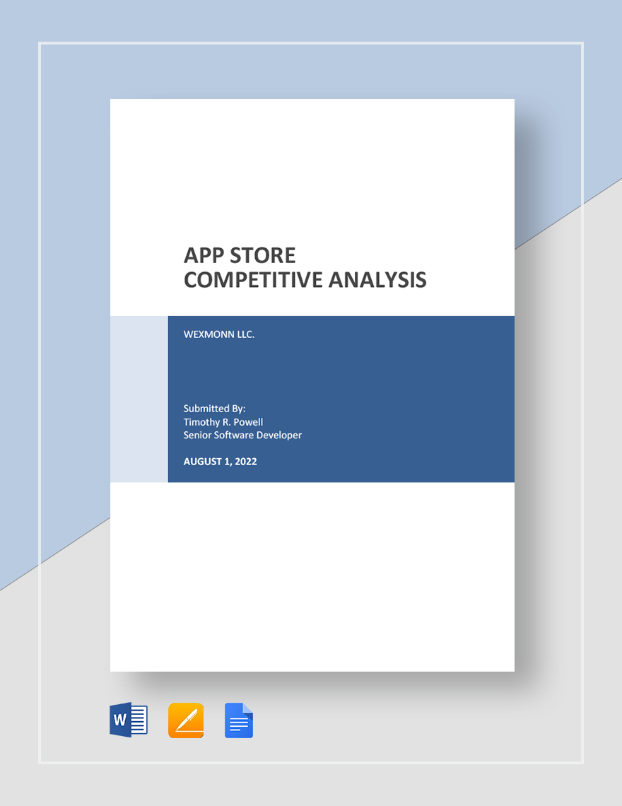 App Store Competitive Analysis Template - Google Docs, Word | Template.net