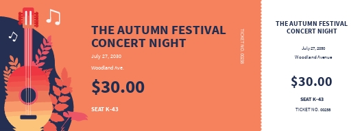 Fall Festival Concert Ticket Template