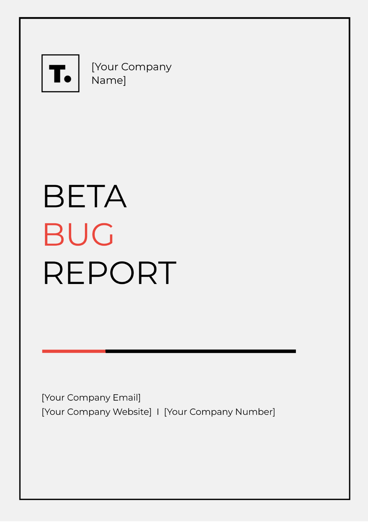 Free Bug Report Templates To Edit Online And Print