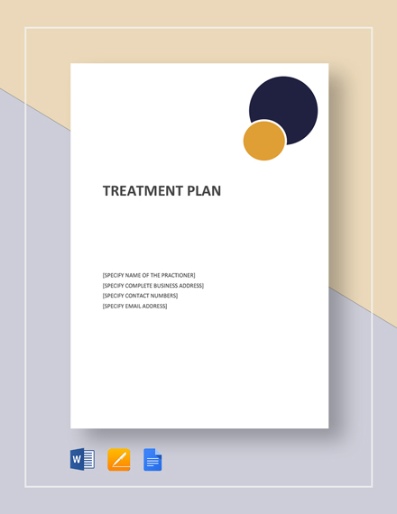 Free Sample Treatment Plan Template - Google Docs, Word, Apple Pages ...