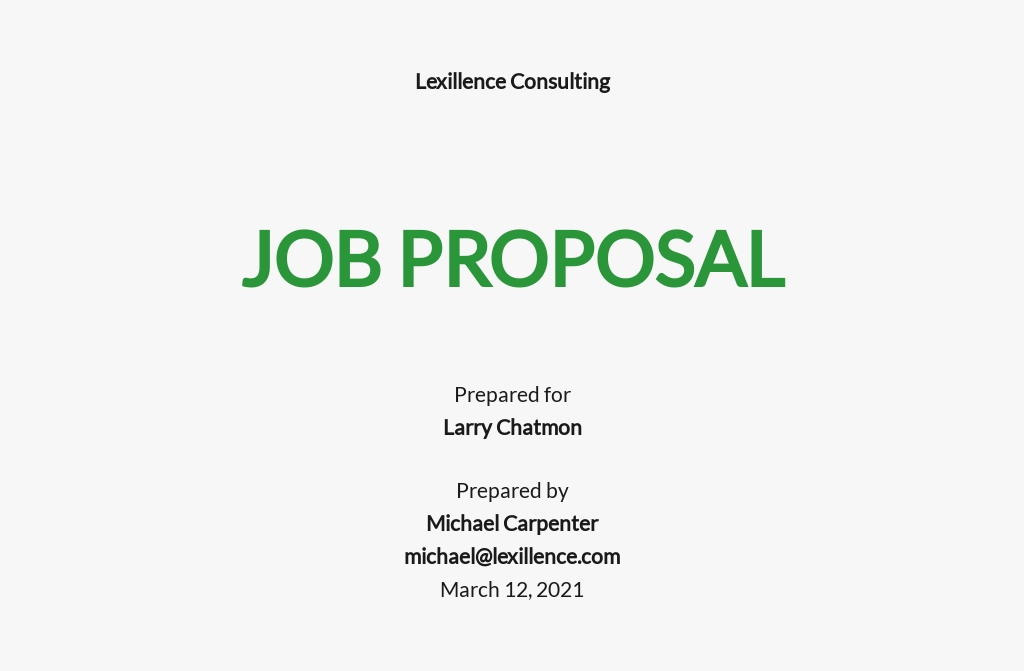 Free Sample Job Proposal Template