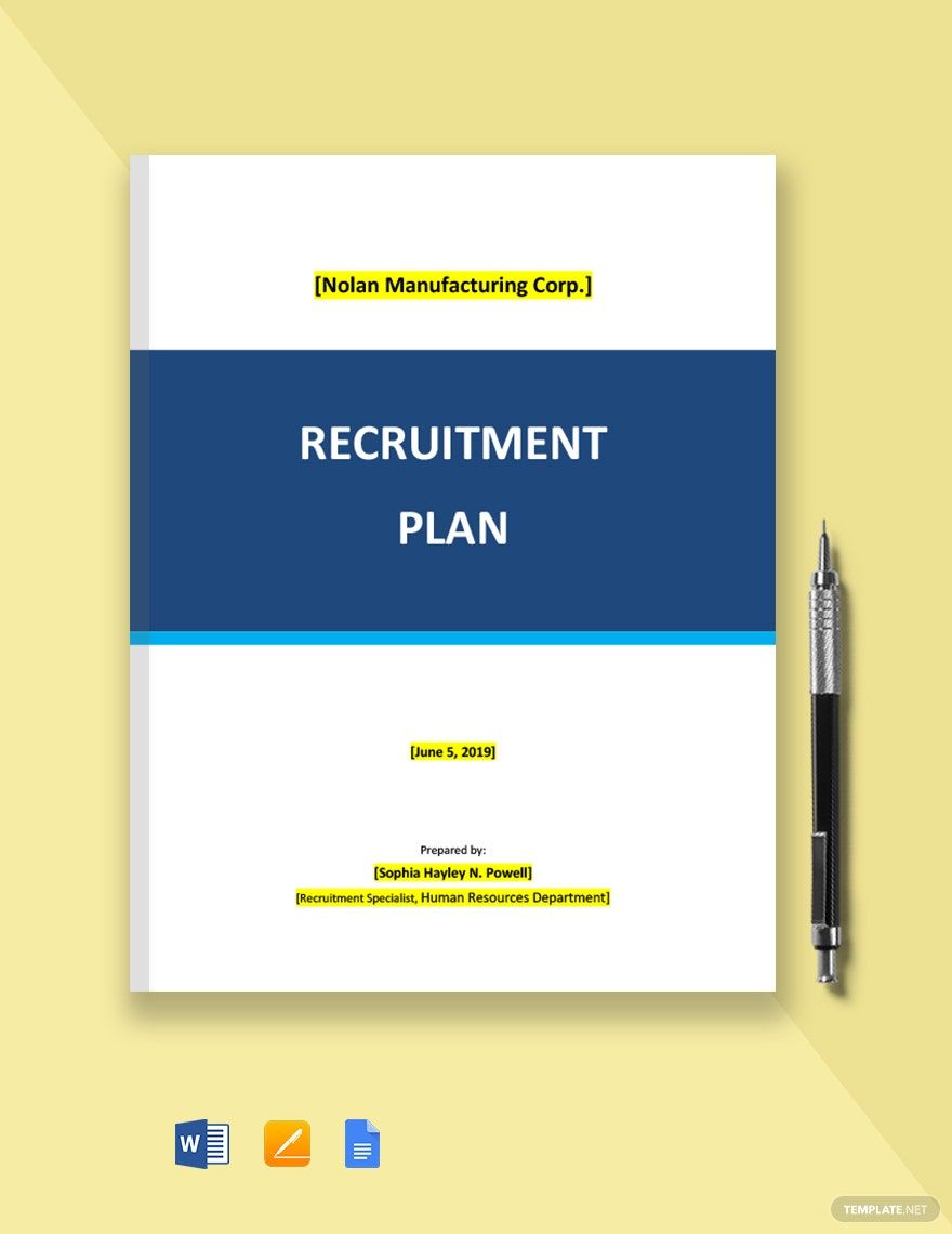 Sample Recruitment Plan Template Download In Word Google Docs PDF 