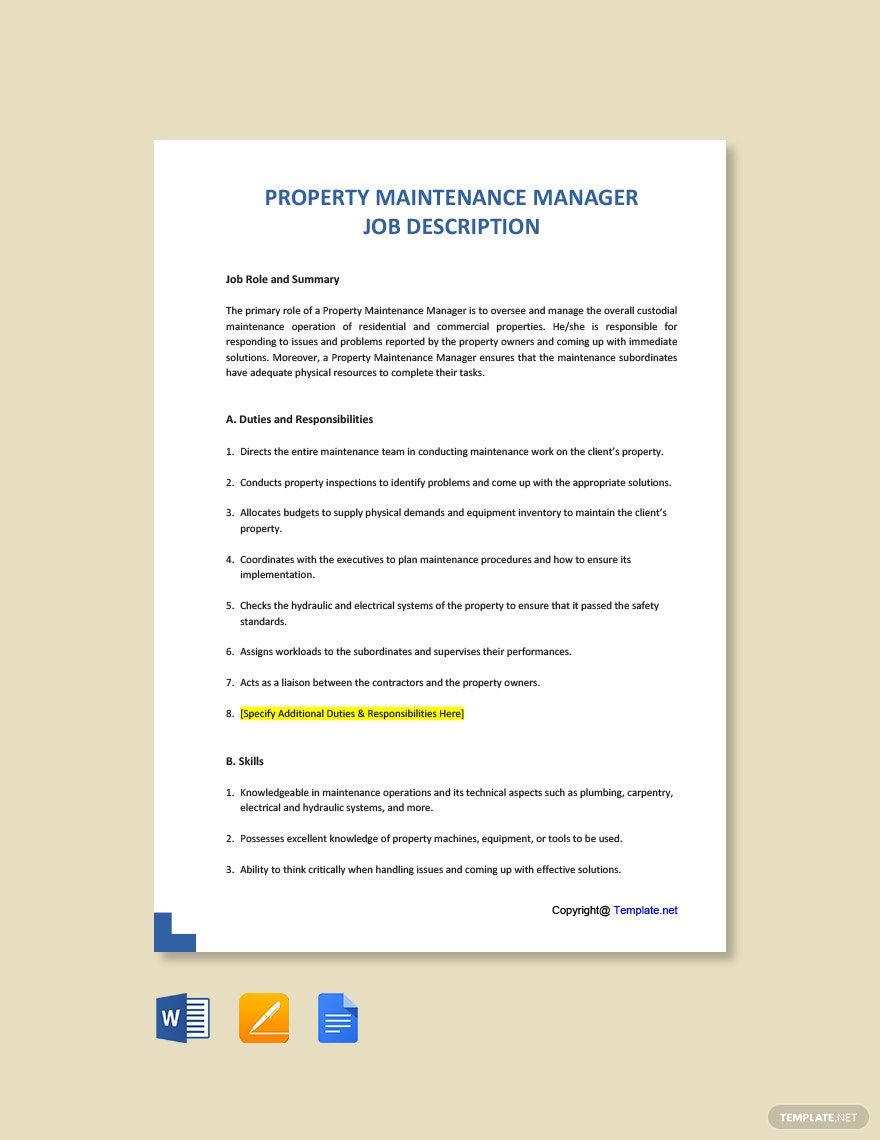 Free Property Maintenance Manager Job Ad And Description Template Google Docs Word Apple free-property-maintenance-manager-job-ad-and-description-template-google-docs-word-apple