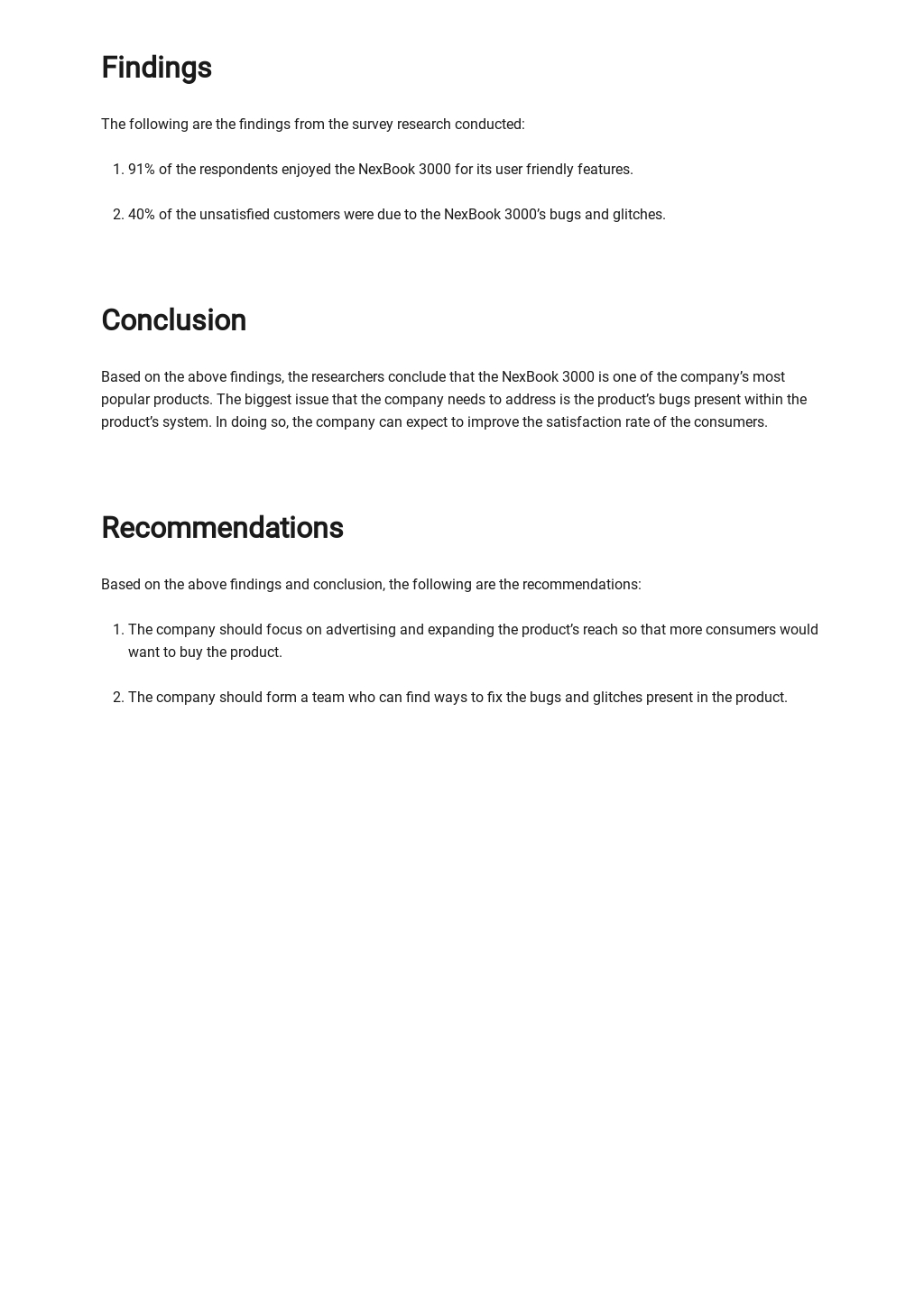 Product Research Report Template In Google Docs Word Template