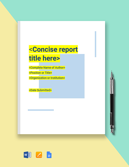 Research Report Cover Page Template - Google Docs, Word | Template.net