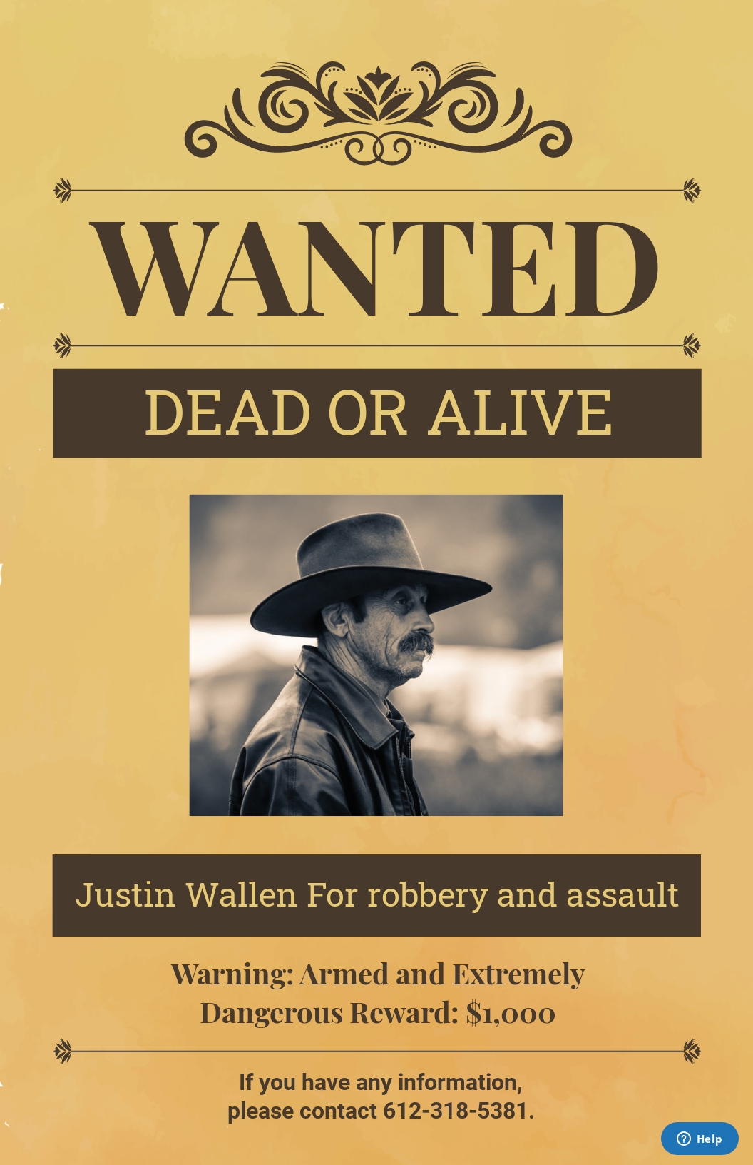 FREE Outlaw Wanted Poster Template - PSD