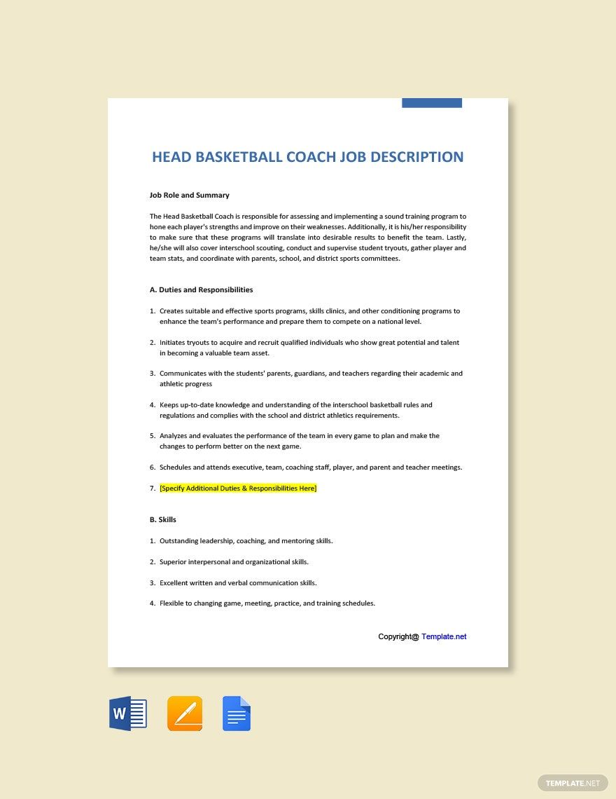 Basketball Coach Template In Word FREE Download Template