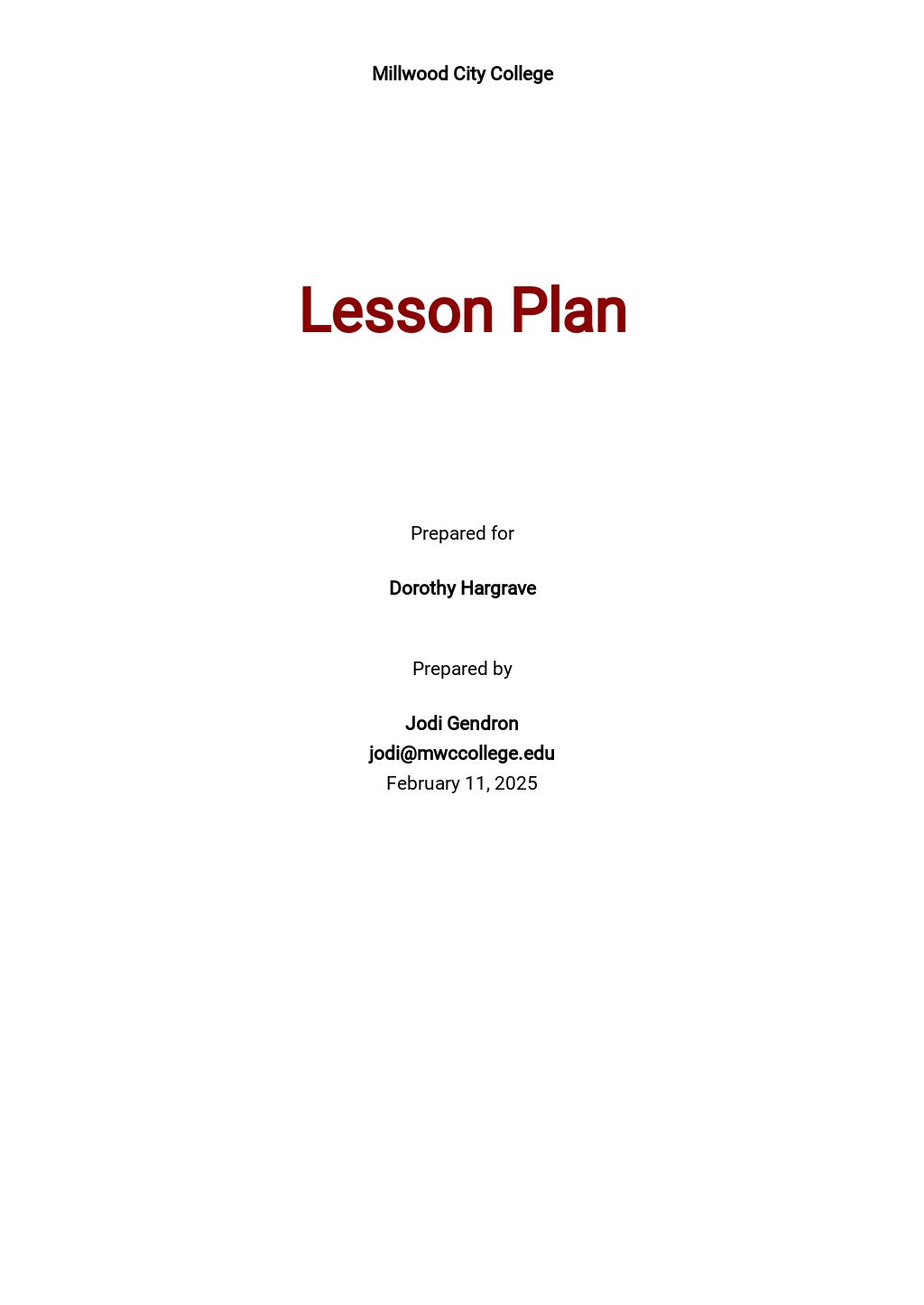 Free Technology Lesson Plan Template