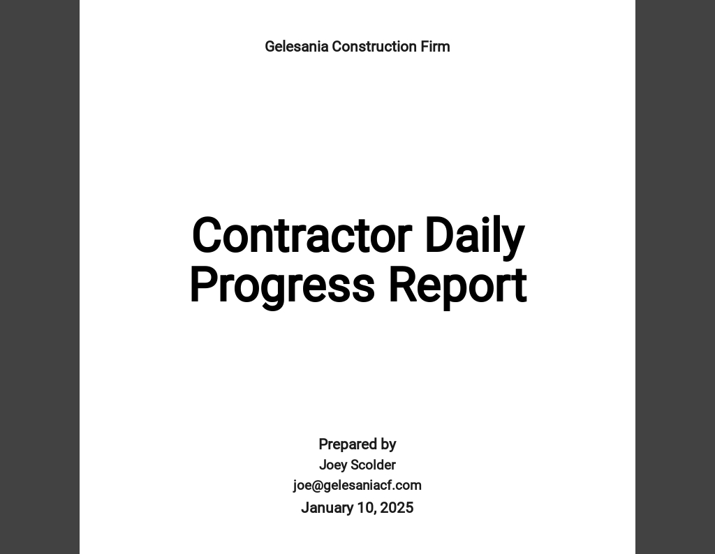 FREE Contractor Daily Construction Report Template - PDF | Word (DOC ... FREE Contractor Daily Construction Report Template - PDF | Word (DOC ...