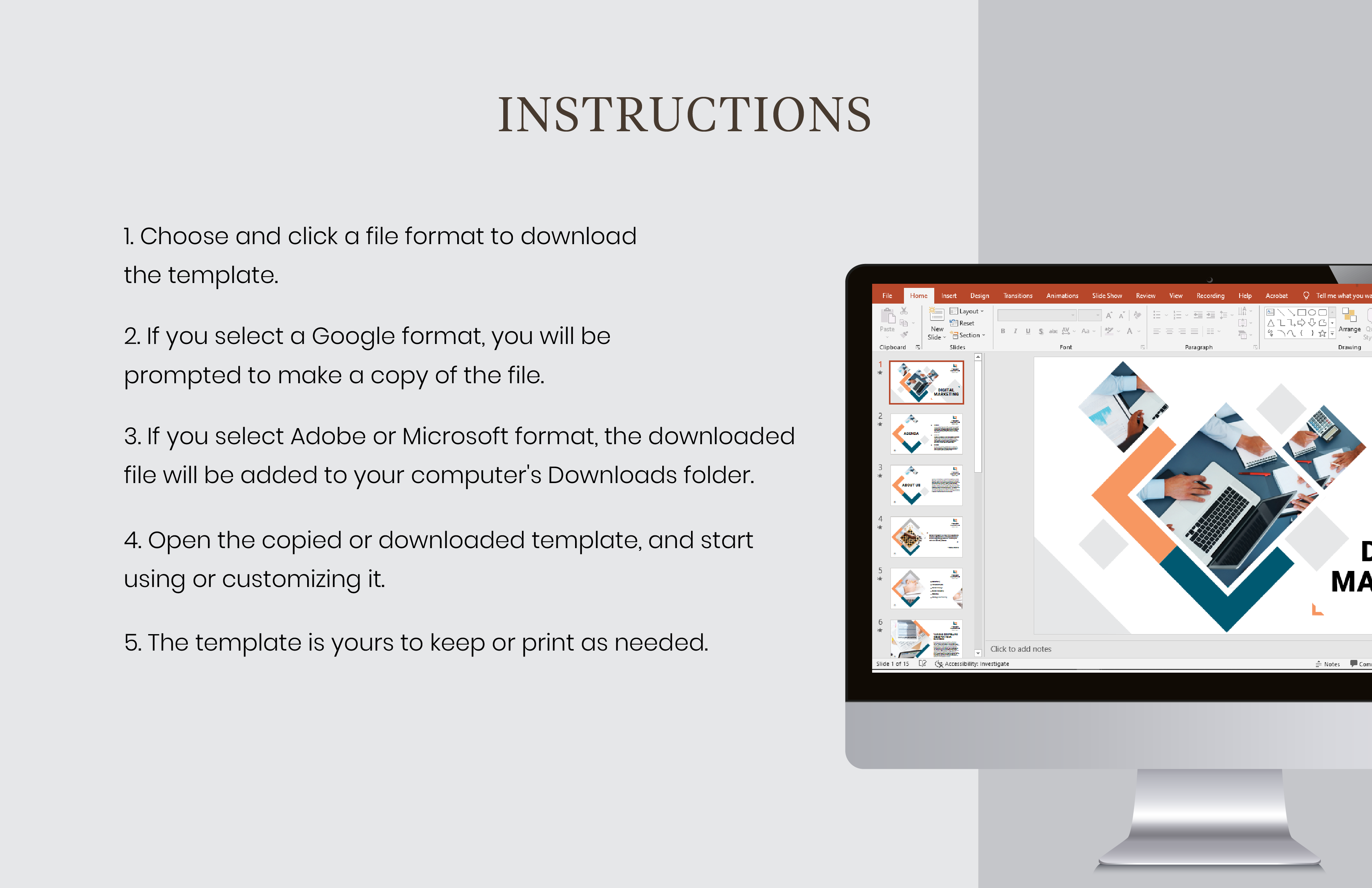 Marketing Agency Presentation Template - Google Slides, Illustrator ...