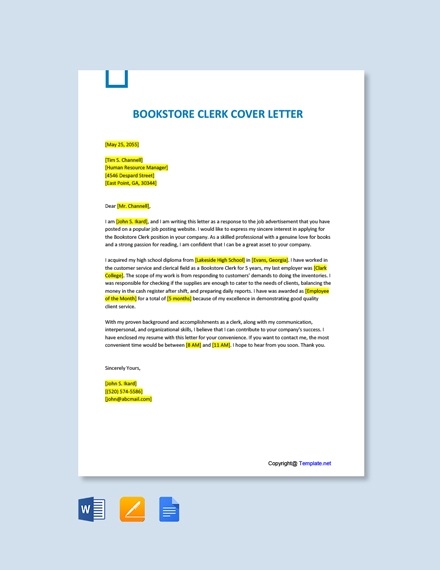 7 Clerk Cover Letter Google Docs Templates Free Downloads Template