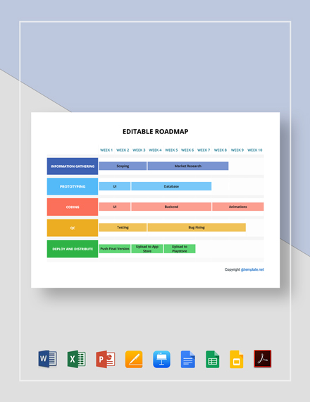Editable Business Roadmap Template - Google Docs, Google Sheets, Google Slides, Apple Keynote ...