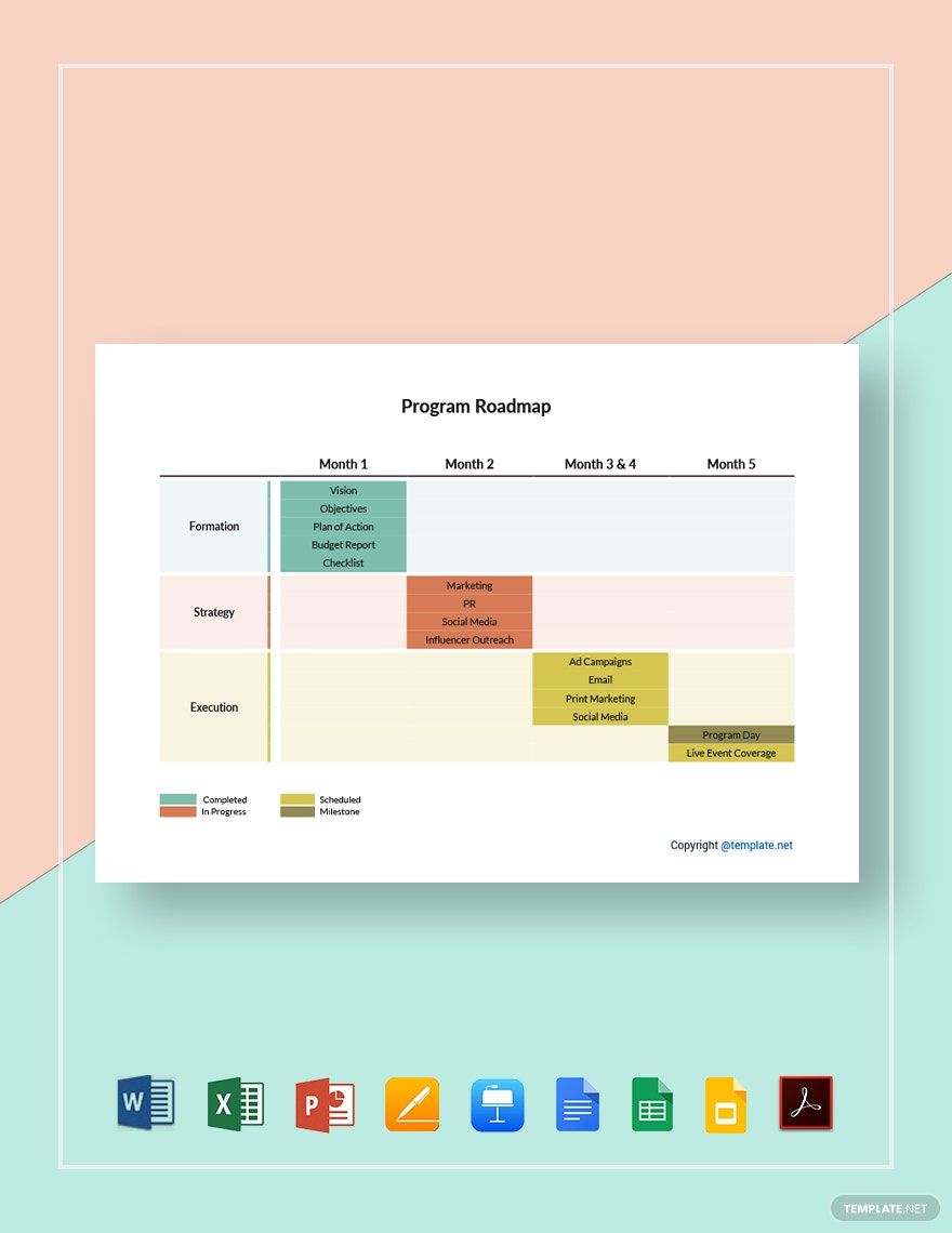FREE Program Roadmap Google Sheets Template Download Template