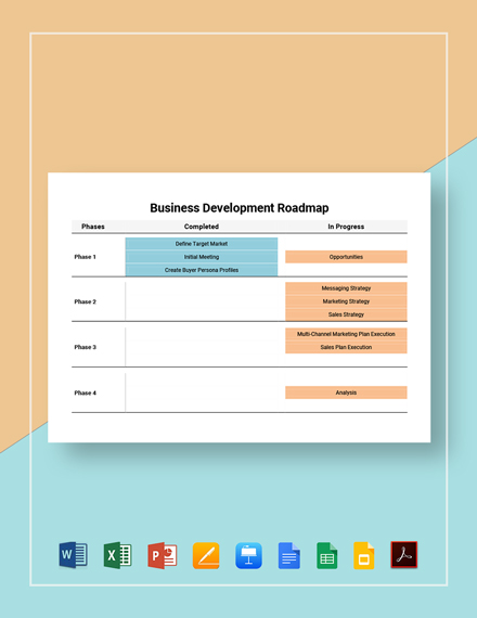 Sample Sales Development Roadmap Template - PDF | Word | Excel | Apple ...