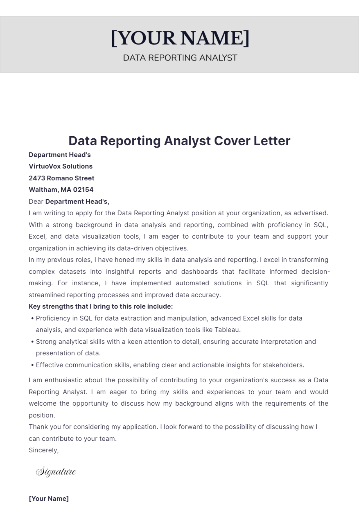 FREE Data Analyst Resume Templates Edit Online Download