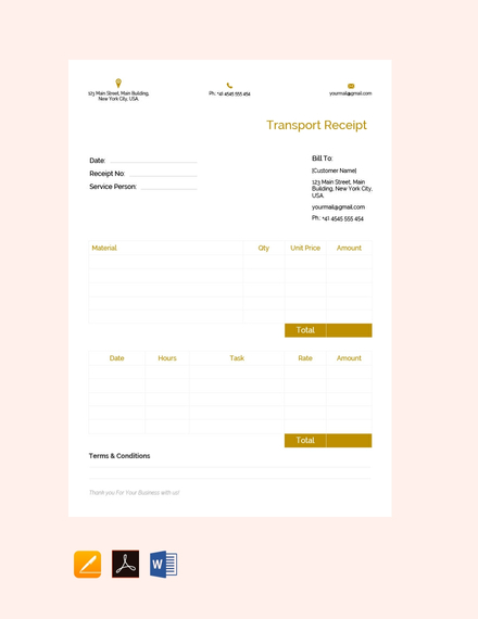 17+ Transport Receipt Templates - Free Word, PDF Format Download