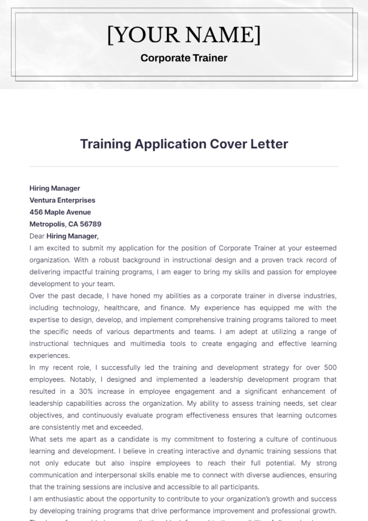 Covering Letter Training Covering Letter Training
