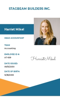 Building Contractor ID Card Template