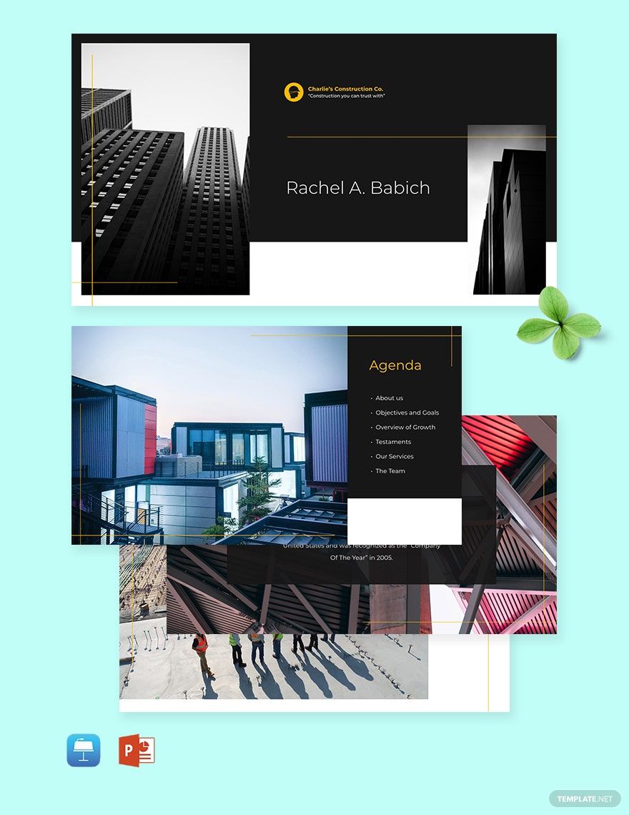 Construction Management Presentation Template - Apple Keynote ...