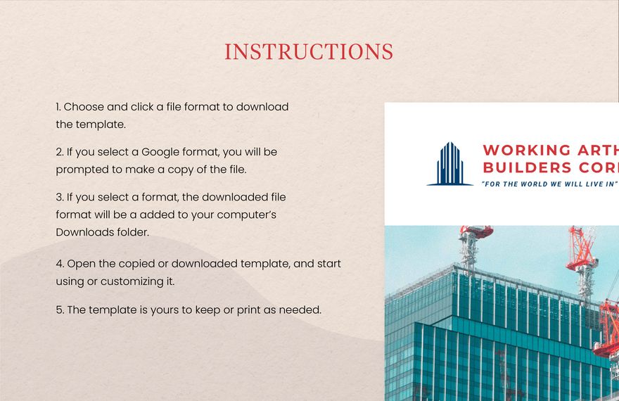 Simple Construction Presentation Template - Download in PowerPoint ...