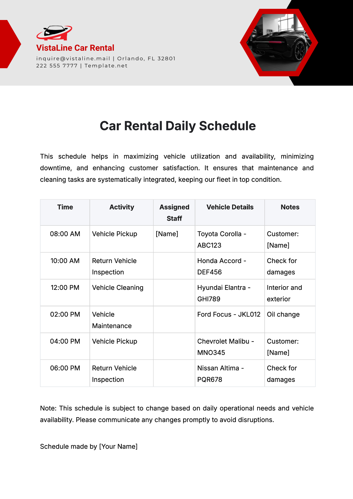 Free Daily Schedule Templates Editable And Printable Free Daily Schedule Templates Editable And Printable