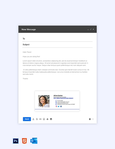 Construction Sales Manager Email Signature Template