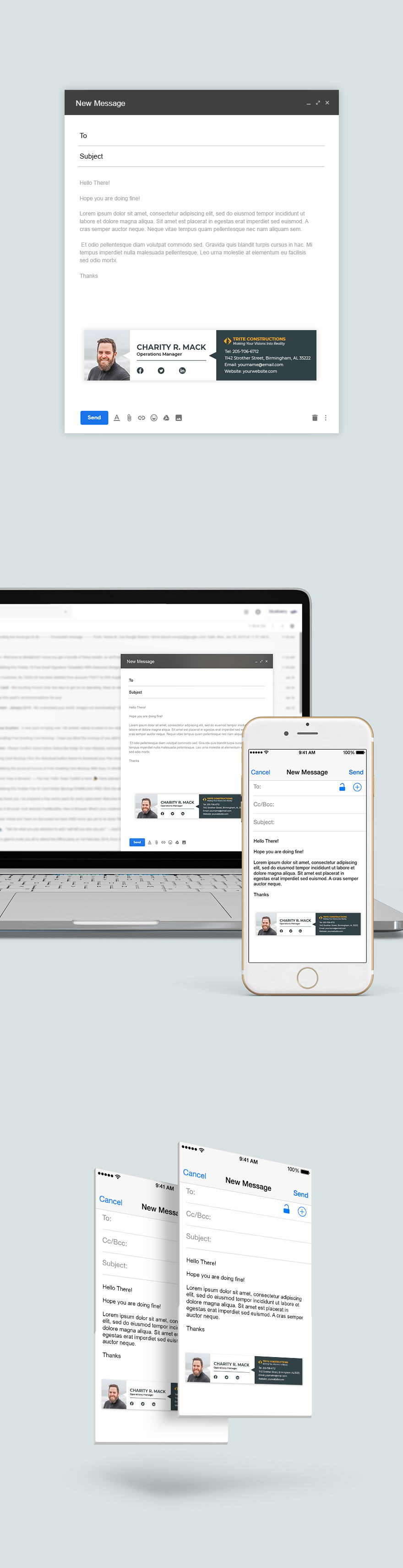 Operation Manager Email Signature Template - HTML5, Outlook, PSD ...