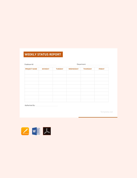 Weekly Status Report Templates - 30+ Free Documents Download- MS Word ...