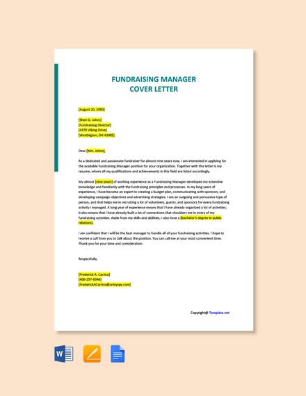 Fundraising Letter Template [Free PDF] - Google Docs, Word | Template.net