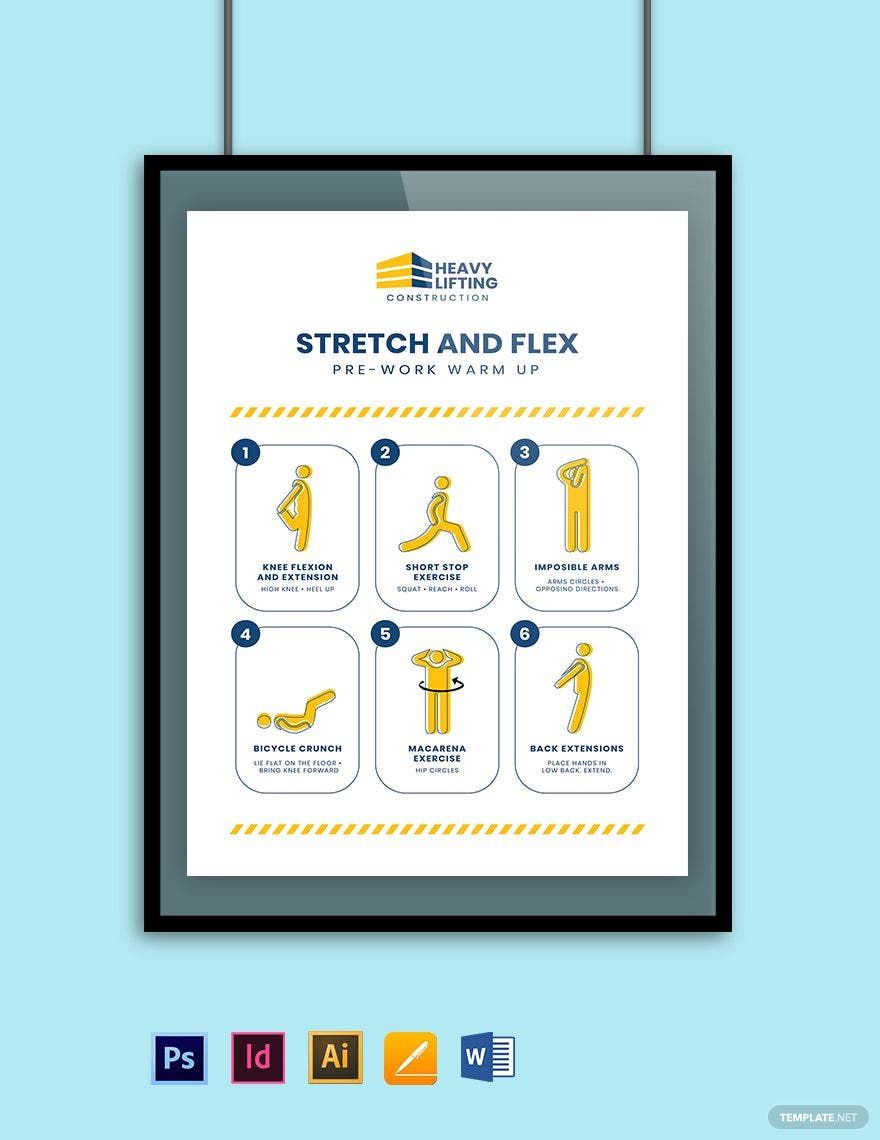 Stretch And Flex Poster Template Word Illustrator PSD Apple Pages InDesign Template