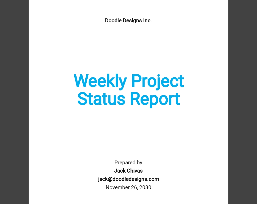 FREE Executive Weekly Status Report Template - PDF | Word (DOC) | Apple ...