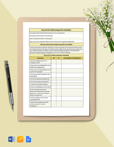 FREE Inspection Checklist Template - Word (DOC) | PDF | Apple (MAC ...