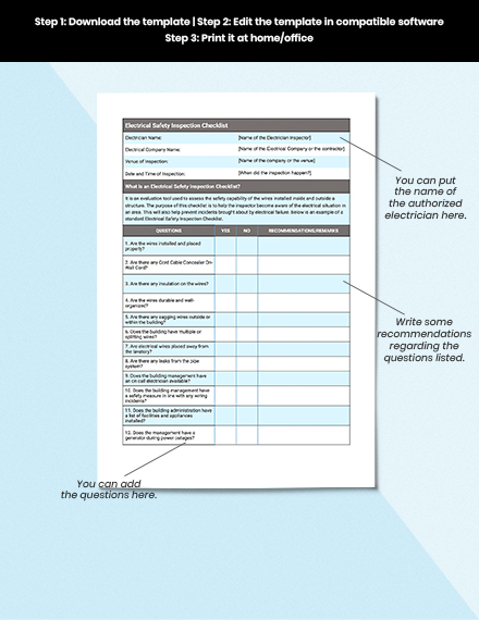 Electrical Safety Plan Template - prntbl.concejomunicipaldechinu.gov.co