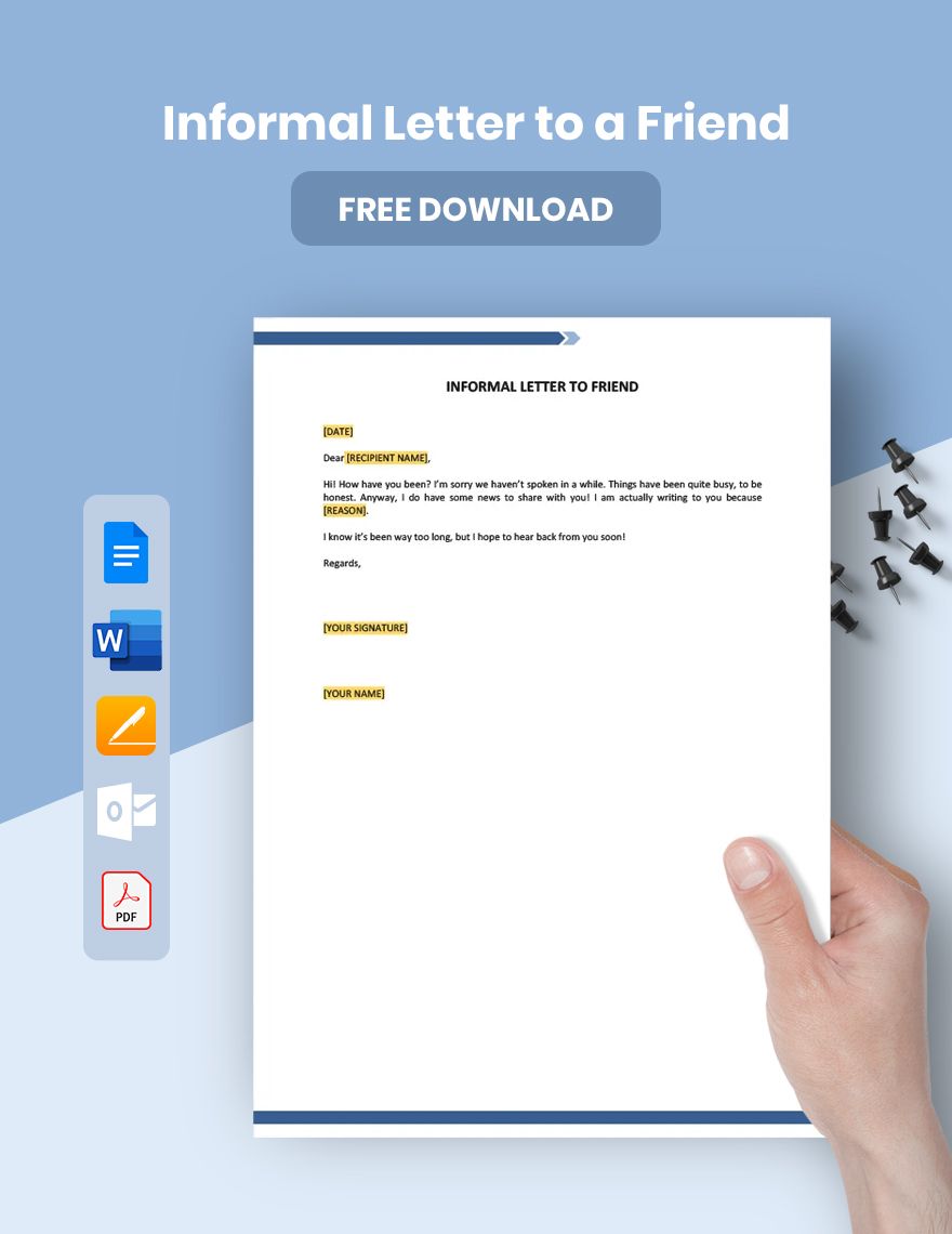 Free Informal Letter Sample - Google Docs, Word, Outlook, Apple Pages ...