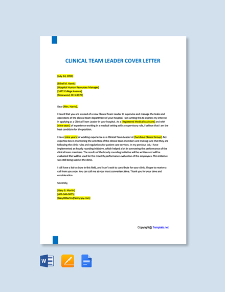 Free Collections Team Leader Cover Letter Template - Google Docs, Word ...