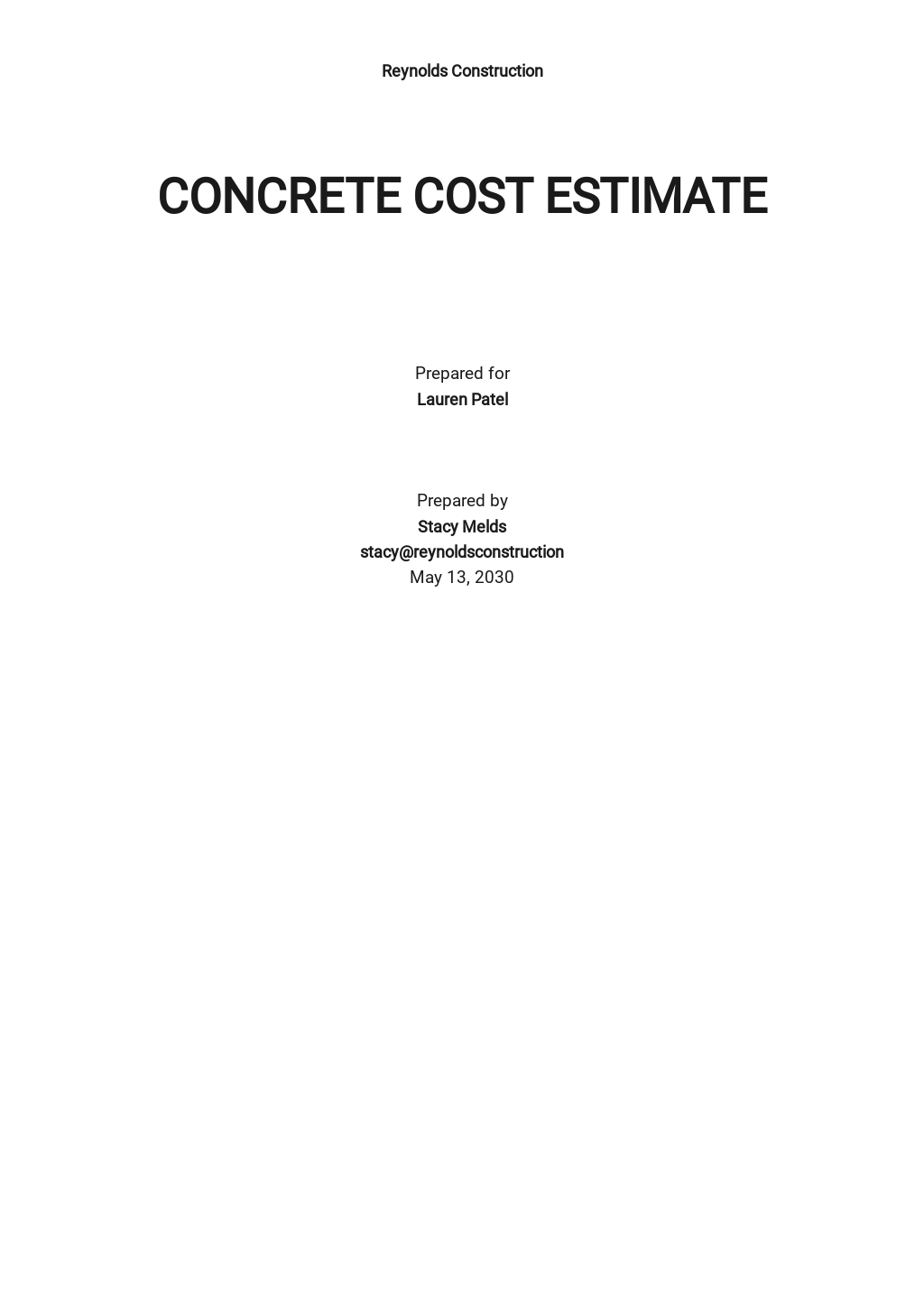 138+ FREE Estimate Templates Download in Word | Pages | Numbers ...