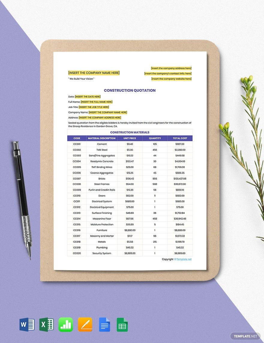 Free Sample Software Quotation Template - Google Docs, Google Sheets ...