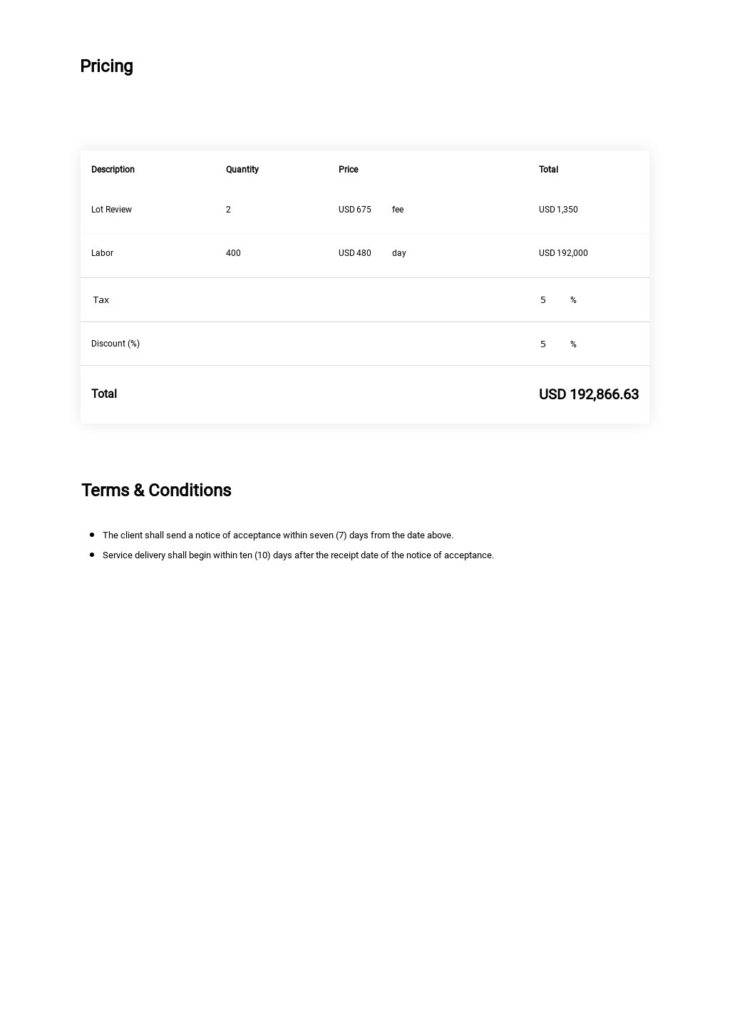 Simple Construction Quotation Template [Free PDF] - Google Docs, Google ...