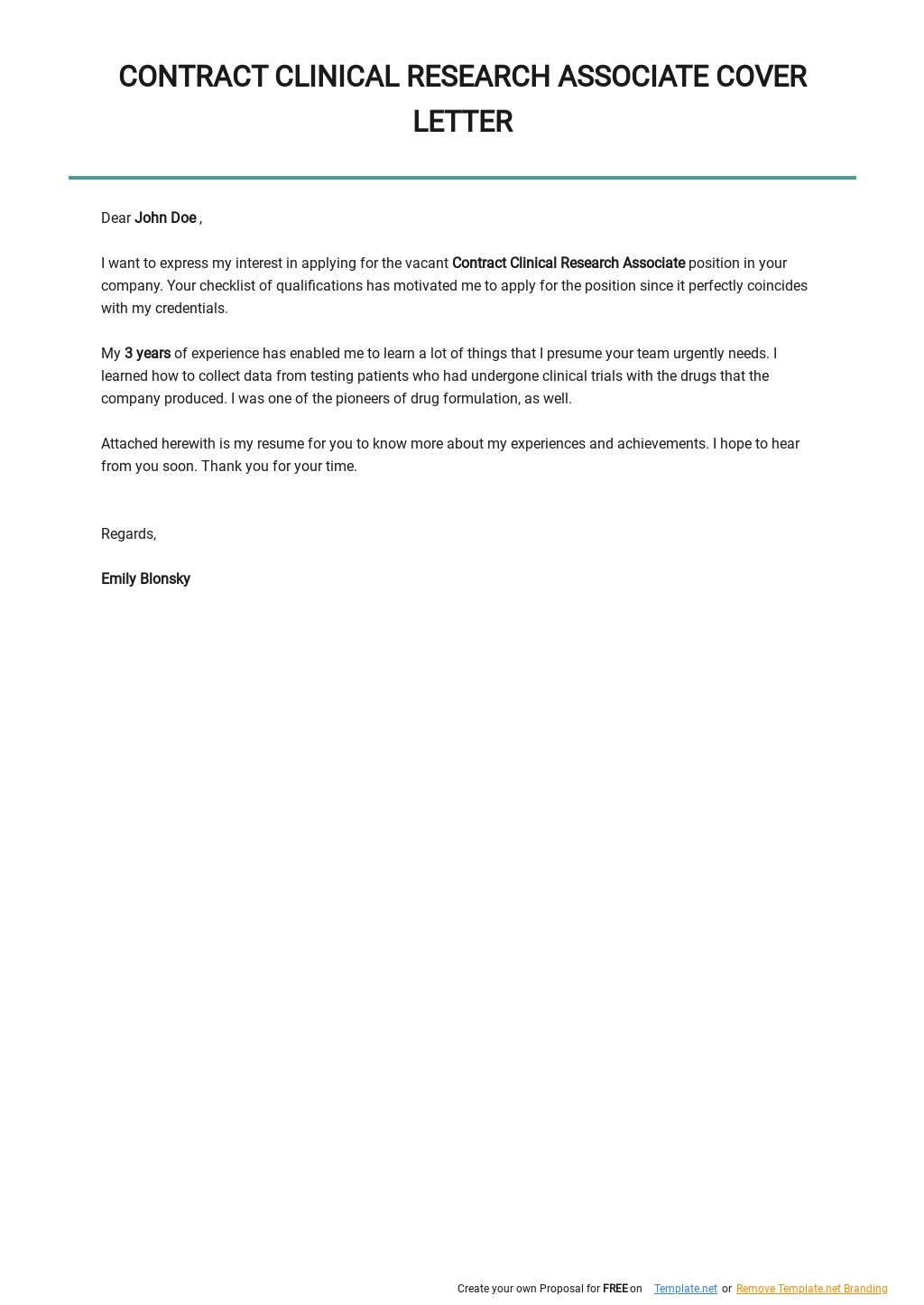 Free letter of Recommendation for Leadership Position