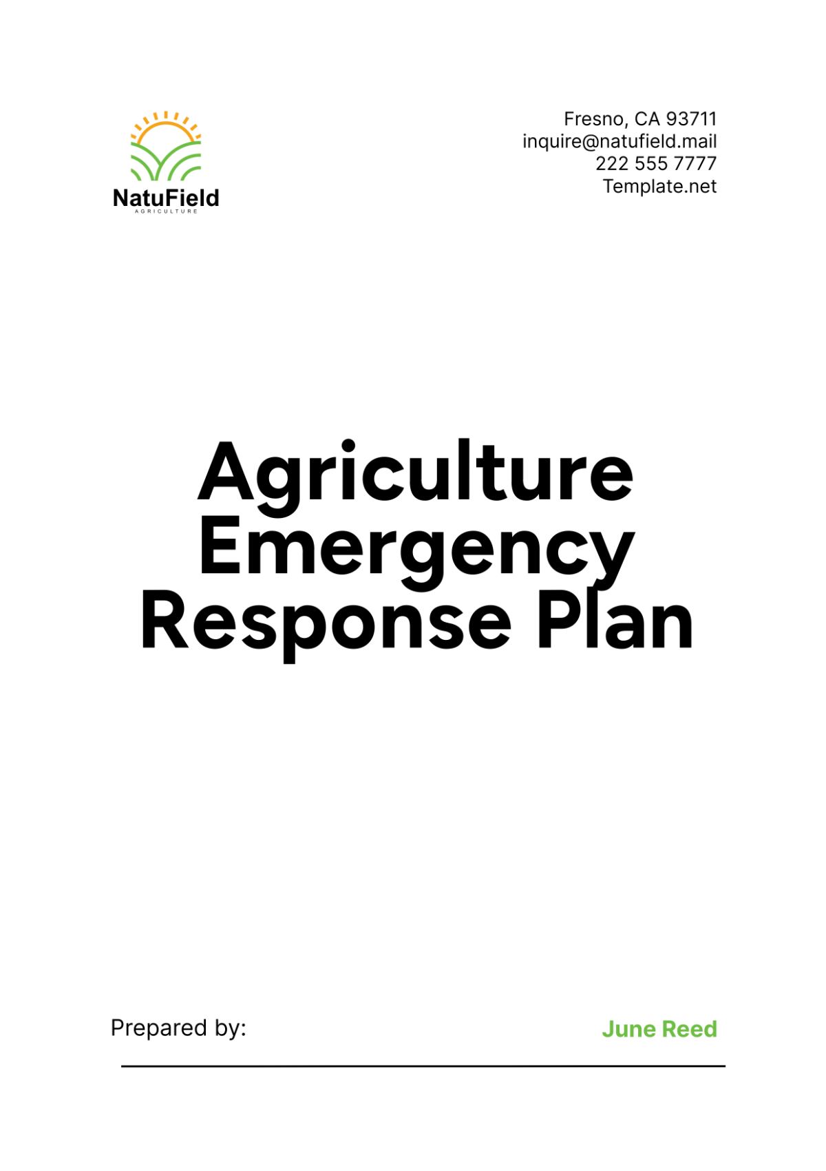 Free Agriculture Emergency Response Plan Template To Edit Online