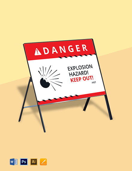 Free Danger Sign Template - Illustrator, Word, Apple Pages, PSD ...